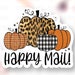 Happy Mail Sticker PNG Fall Leopard Print Plaid Pumpkins | Etsy