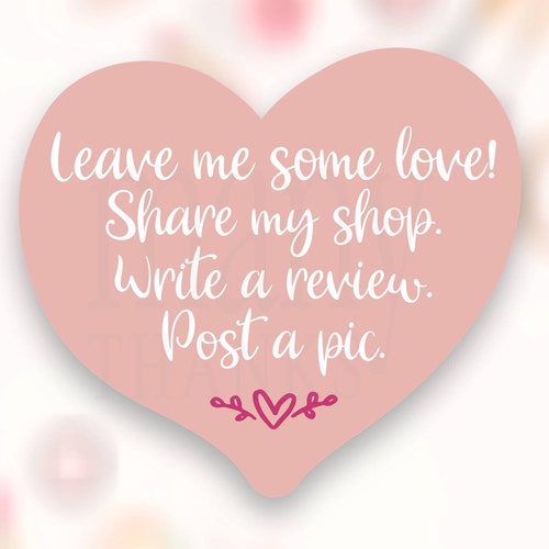 Leave Me Some Love Sticker PNG Cute Heart Review Snap Tag - Etsy