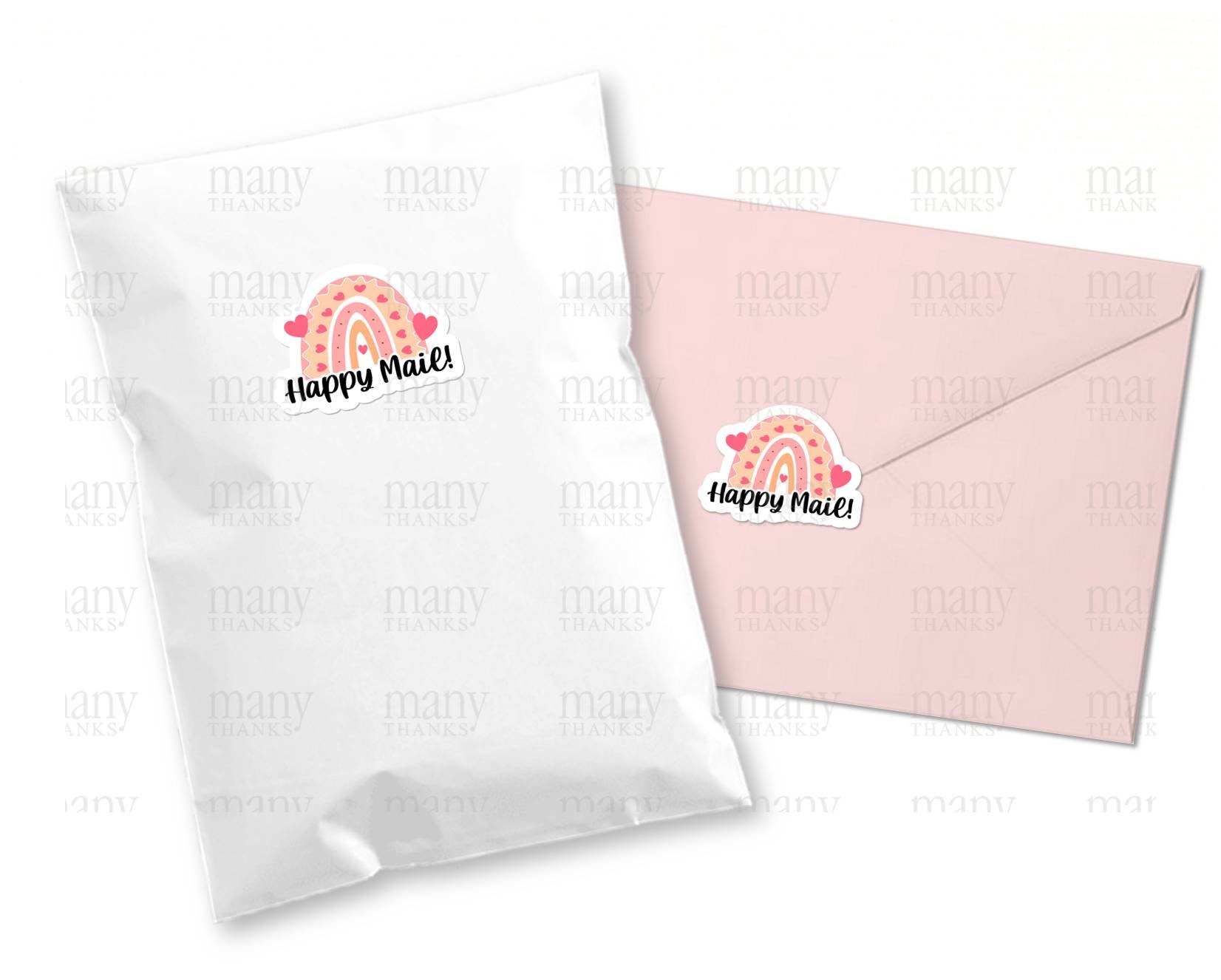 Happy Mail Sticker PNG Valentine's Rainbow Hearts Small - Etsy