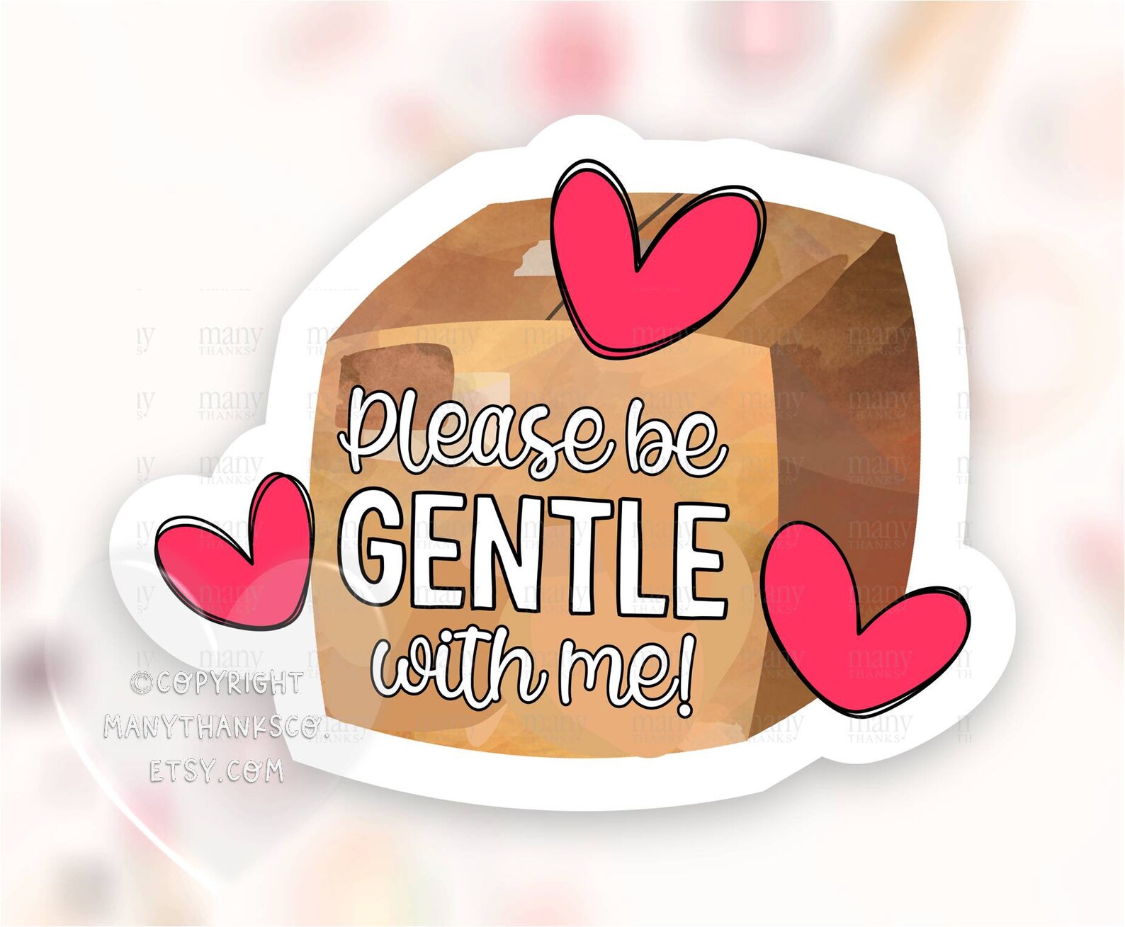 Be Gentle Sticker PNG Fragile Package Envelope Seals Handle - Etsy