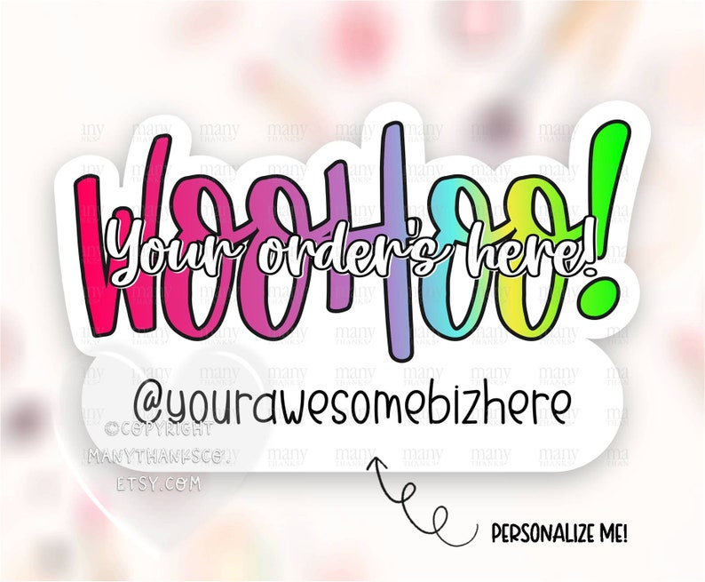 Woohoo Your Order is Here Sticker PNG Rainbow Small Business | Etsy