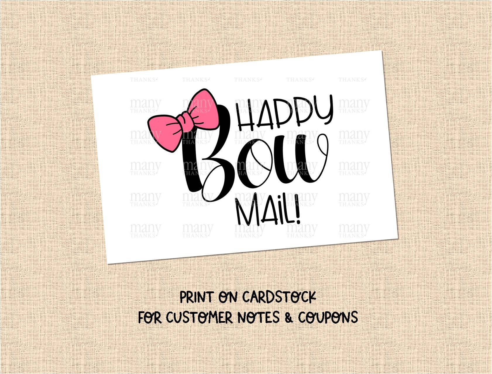 Happy Bow Mail Sticker PNG Small Business Thank You Labels - Etsy