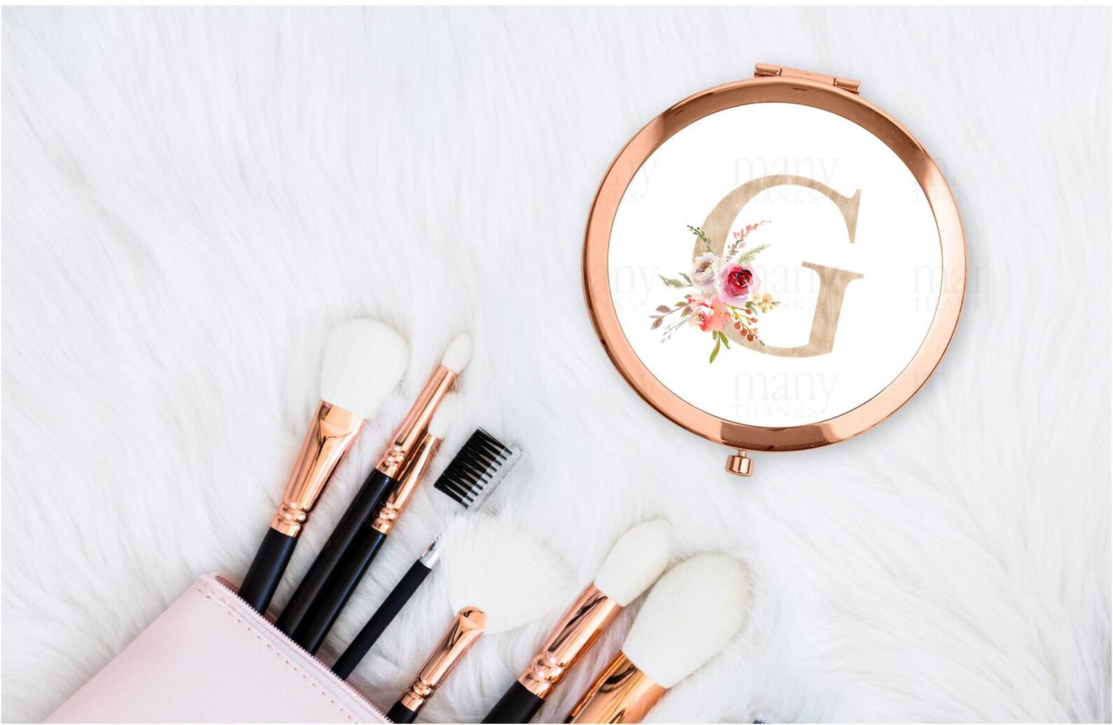 Brushed Champagne Gold Floral Alphabet Letters Pink Floral | Etsy