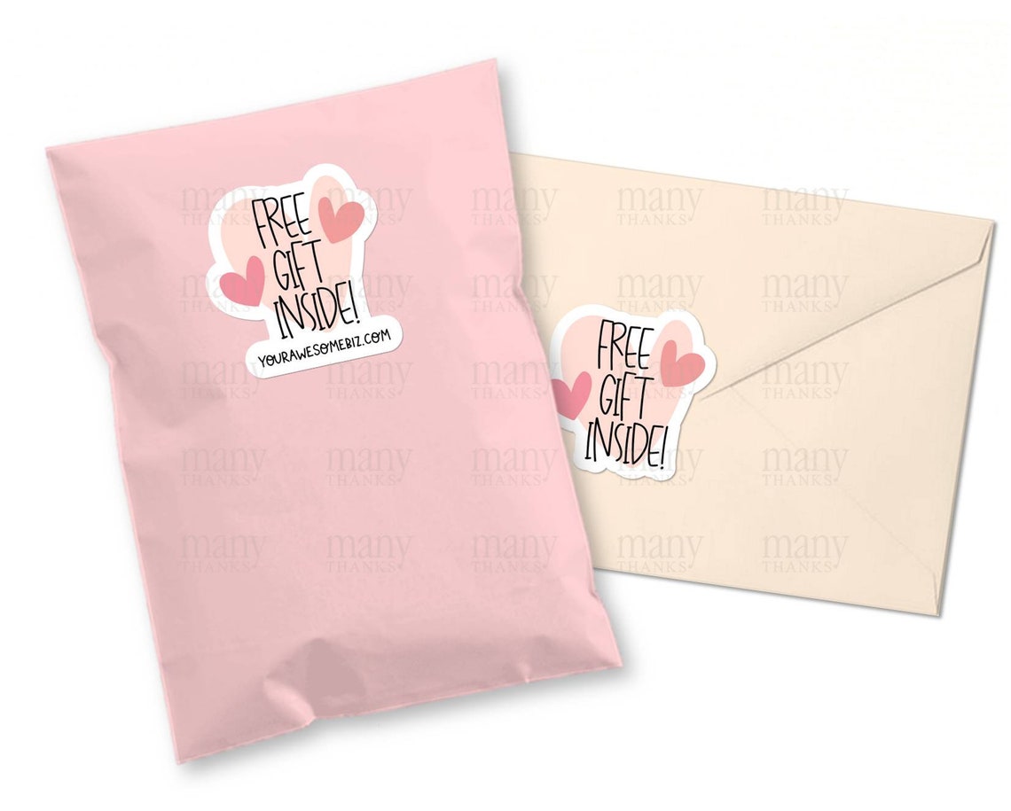 Free Gift Inside Sticker PNG Small Business Shop Labels | Etsy