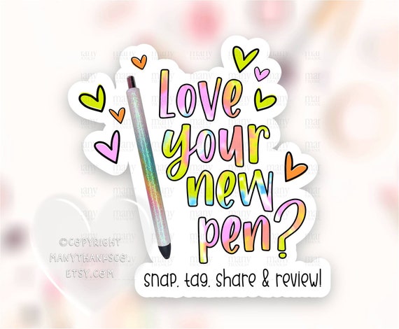 Snap Tag Share Review Sticker PNG Custom Pen Small Business | Etsy