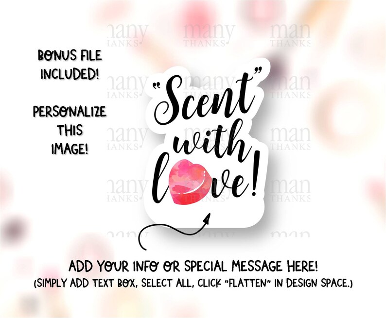 Sent With Love Sticker PNG Scented Wax Melt Business Label | Etsy