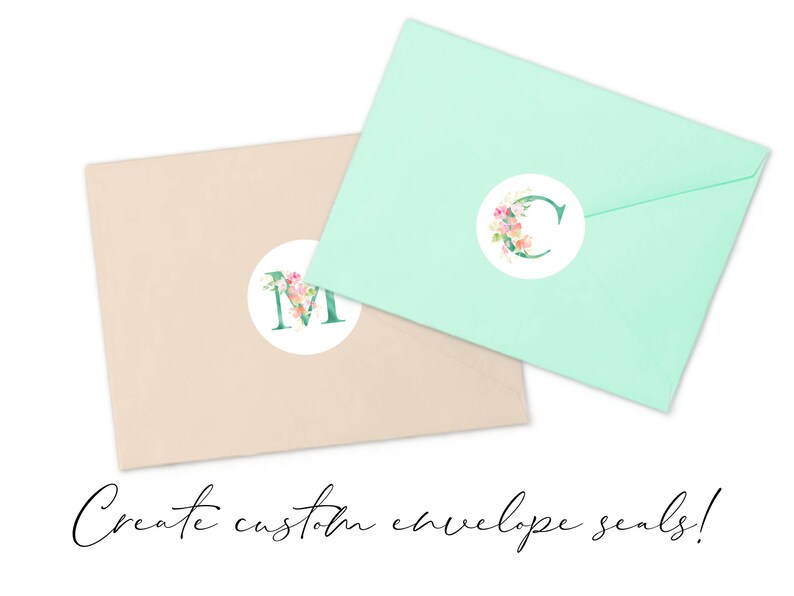 Teal Florals Alphabet Numbers Set, Pink Gold Watercolor Flowers ...