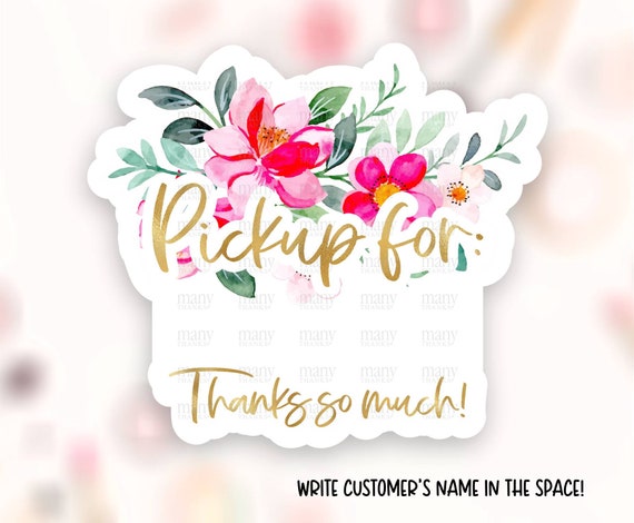 Porch Pickup Sticker Download PNG Template Pink Florals Gold - Etsy