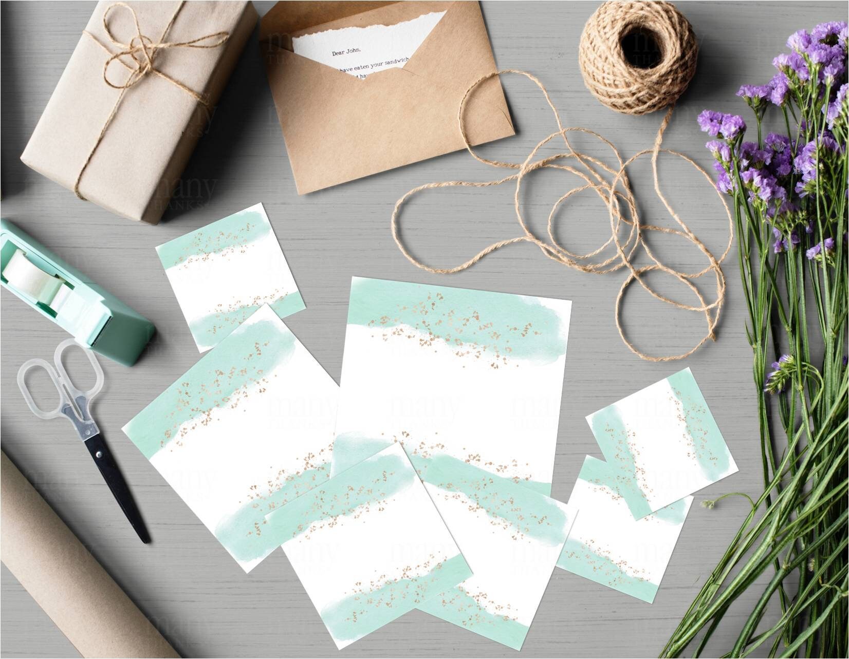 Blank Labels Circle Square Aqua Teal Paint Gold Splatter - Etsy