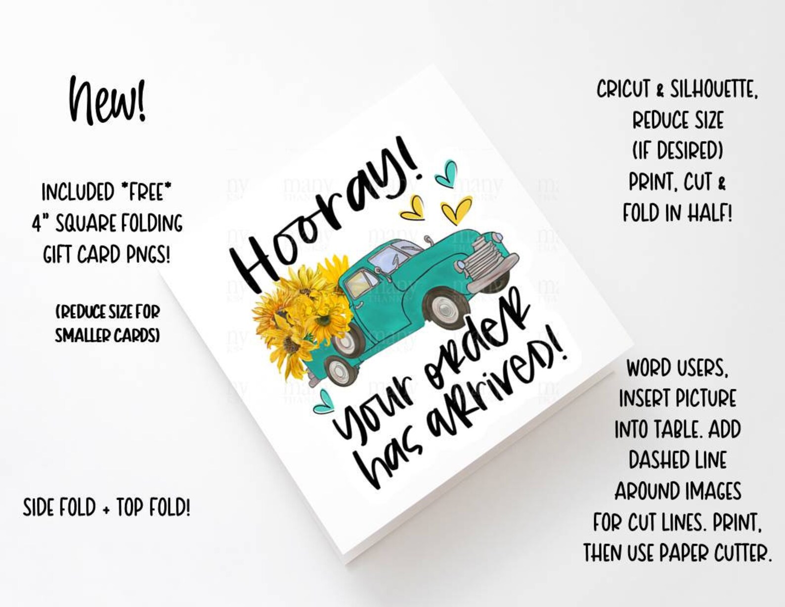 Your Order Has Arrived Sticker Download PNG Teal Pickup Truck - Etsy