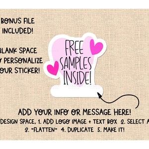 Free Samples Inside Sticker PNG, Small Business Shop Labels, Purple ...