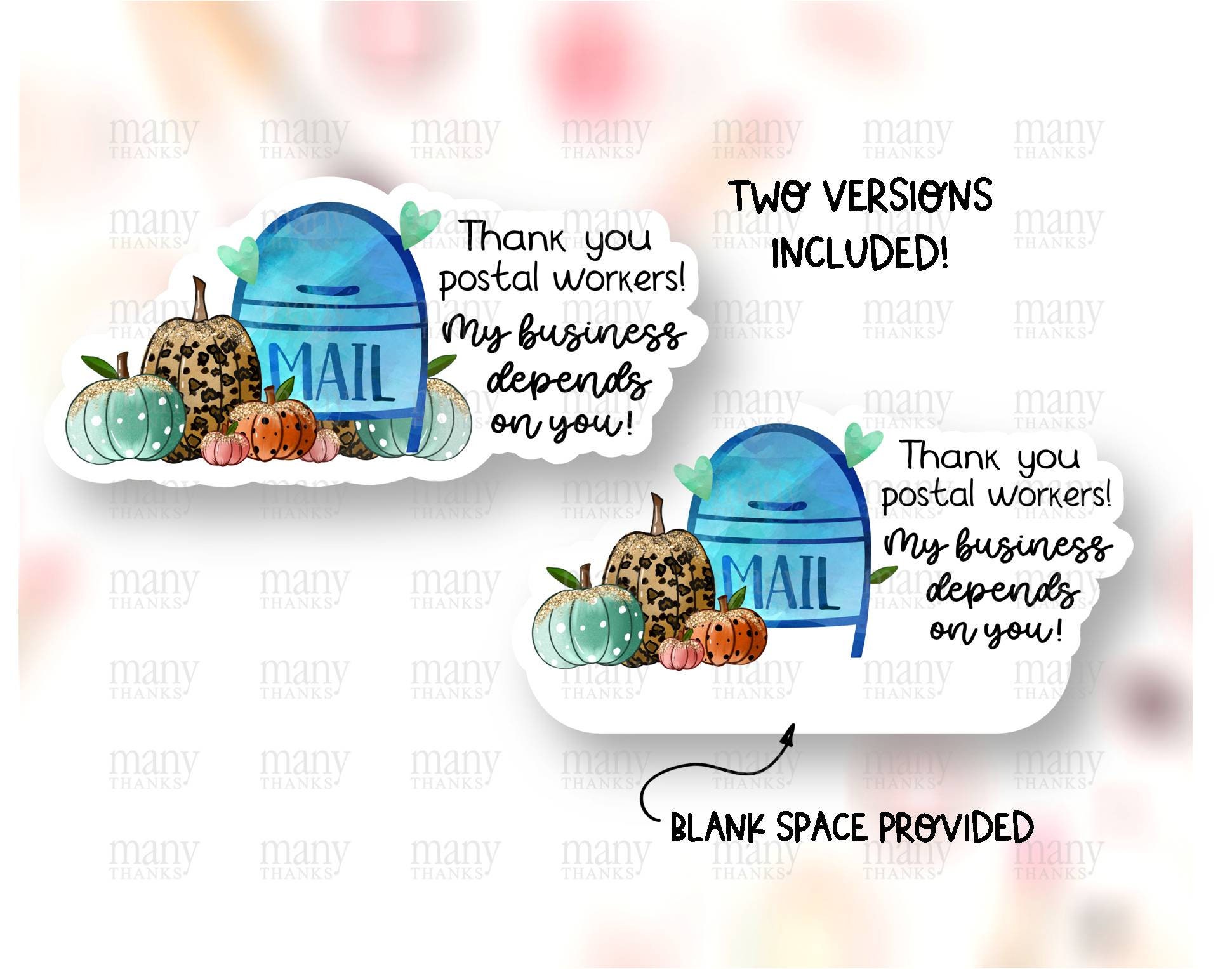 Thank You Postal Workers Sticker PNG USPS Truck Pumpkins | Etsy