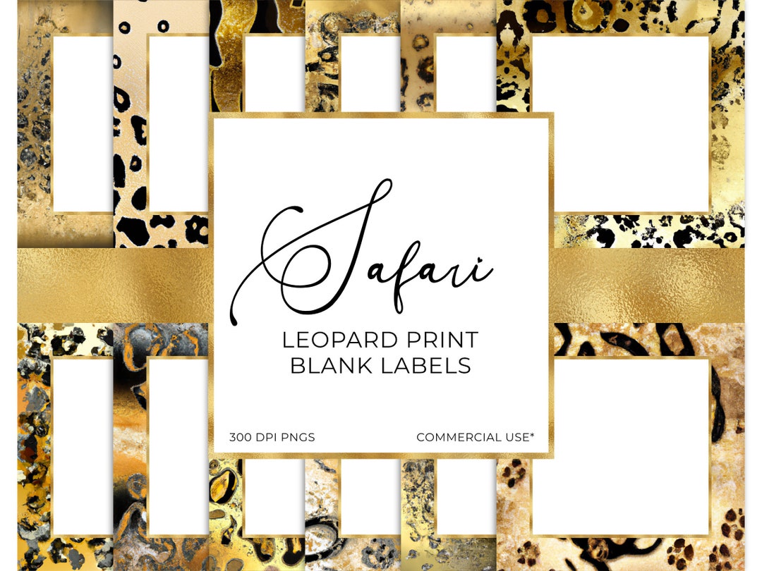 Blank Labels, Safari Leopard Print Thank You Sticker Template, Black ...