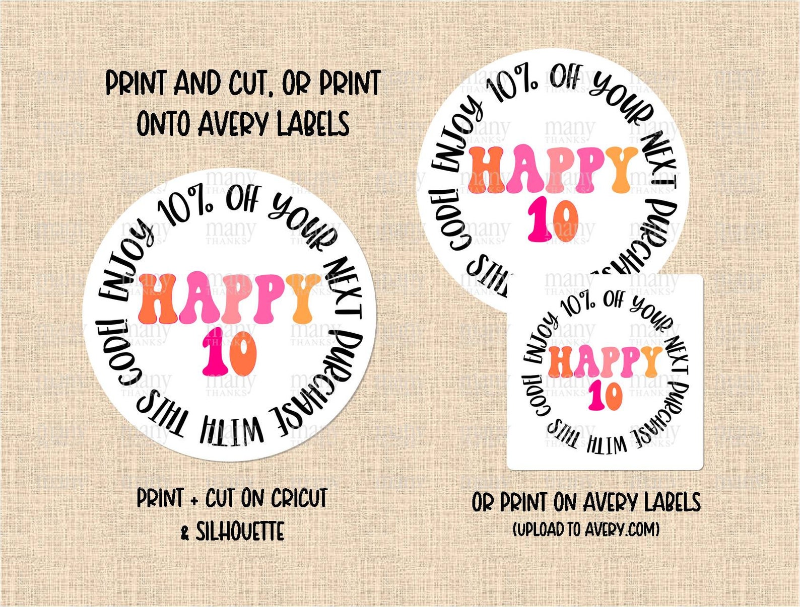 Discount Code Sticker PNG Enjoy 10% Off Next Purchase DIY | Etsy