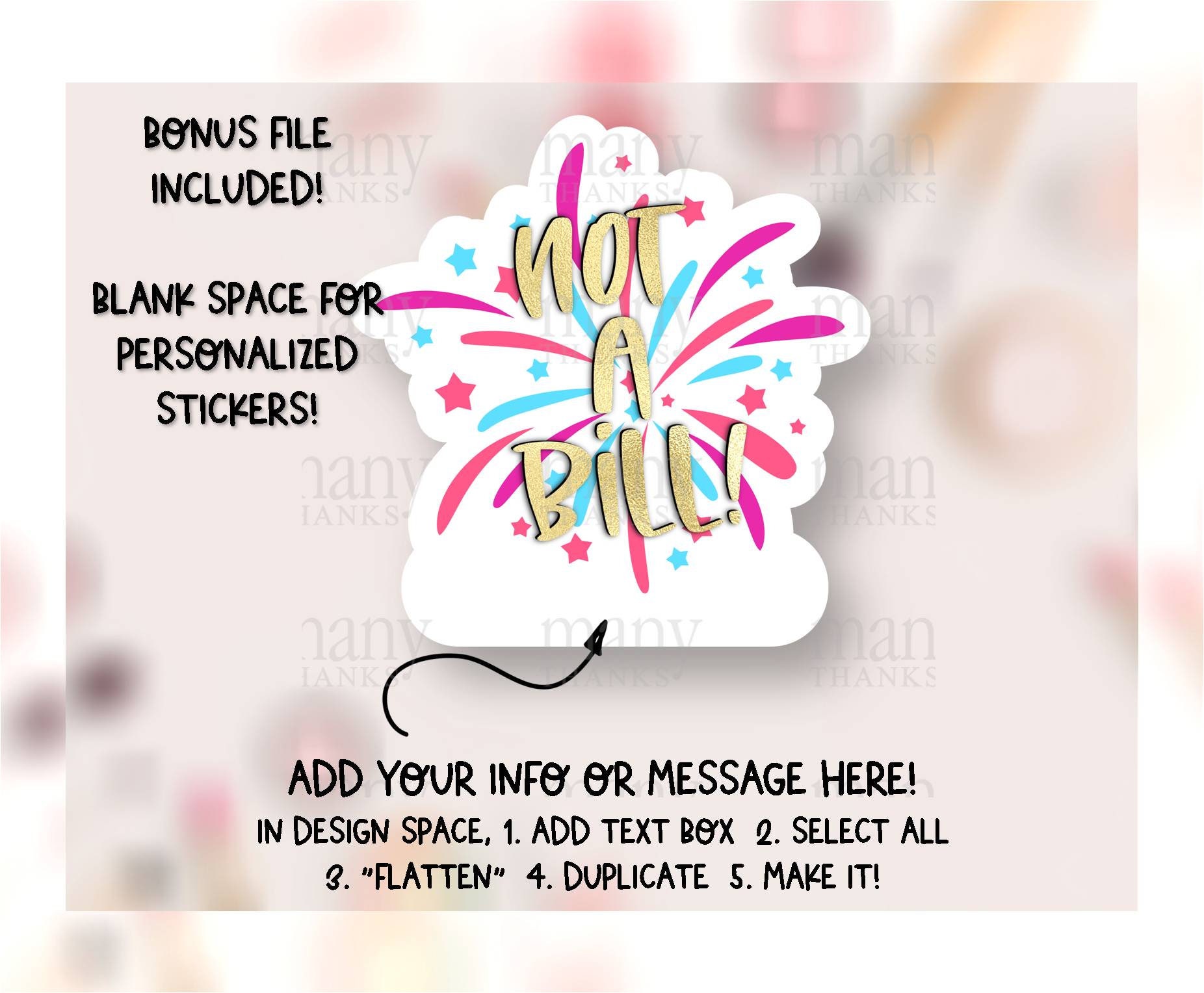 Not a Bill Sticker PNG Funny Small Business Package Labels | Etsy