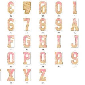 College Varsity Letters + Numbers Clipart PNG, Leopard Print Gold Blush ...