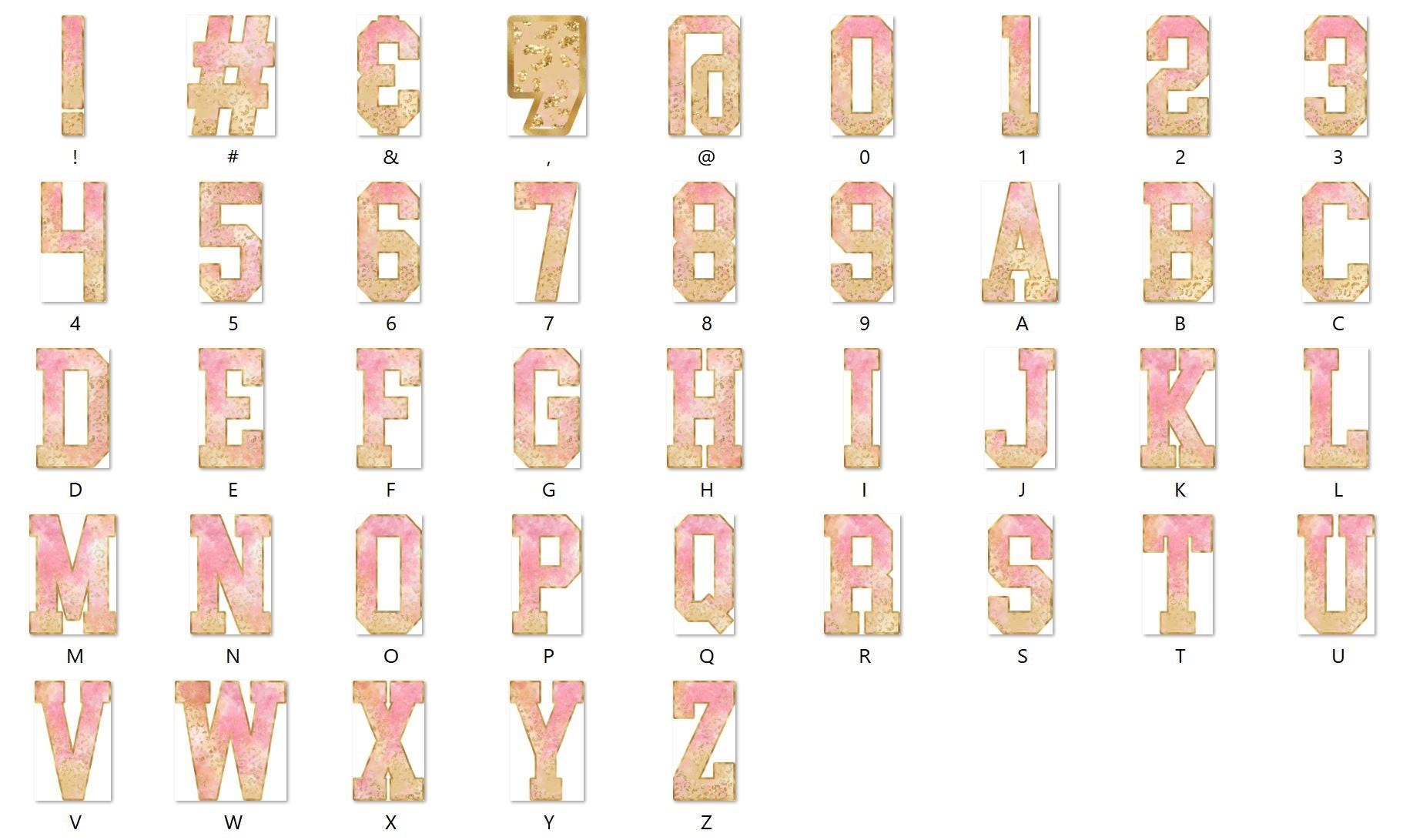 College Varsity Letters Numbers Clipart PNG Leopard Print - Etsy