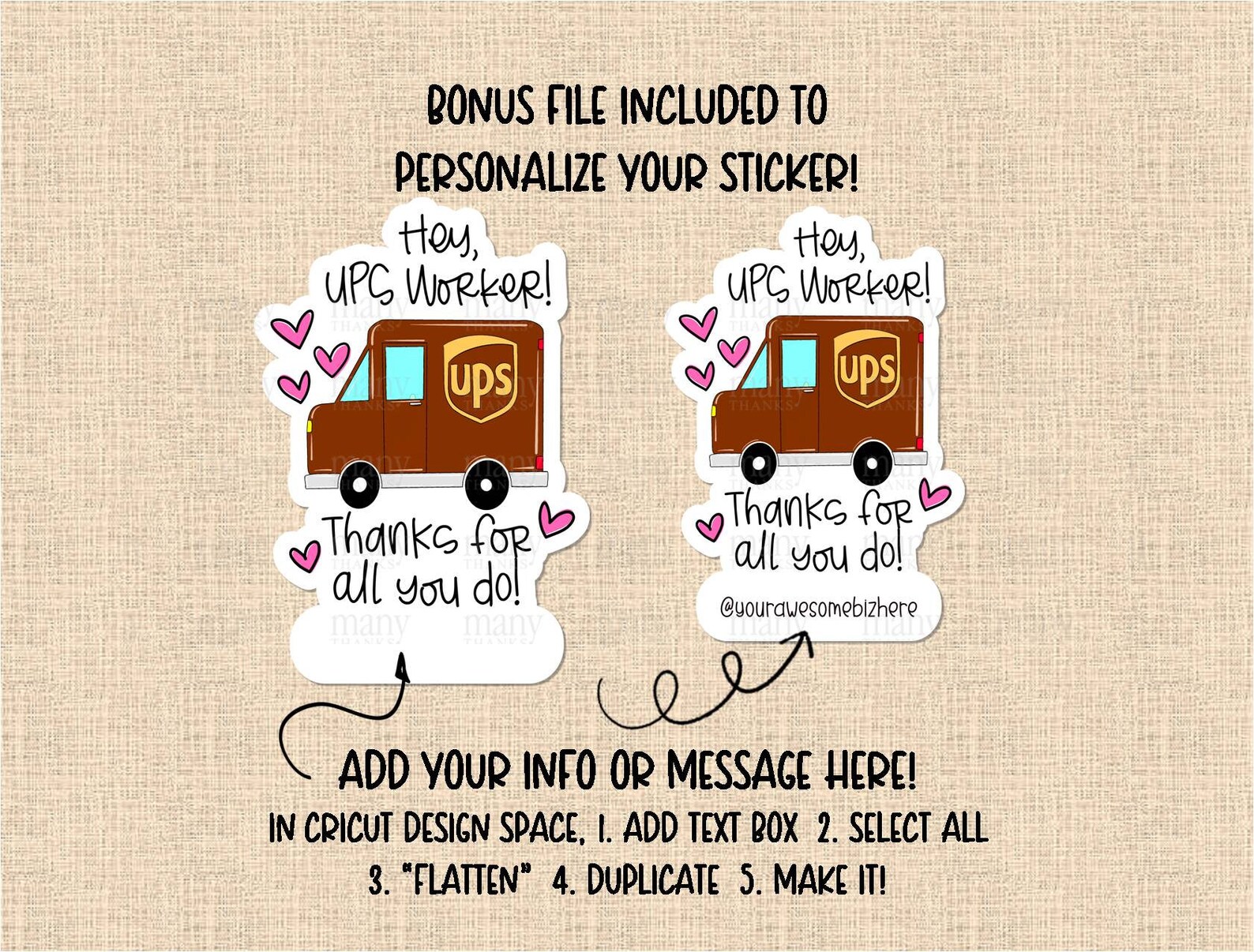UPS Worker Sticker PNG Thanks for All You Do Small Business - Etsy