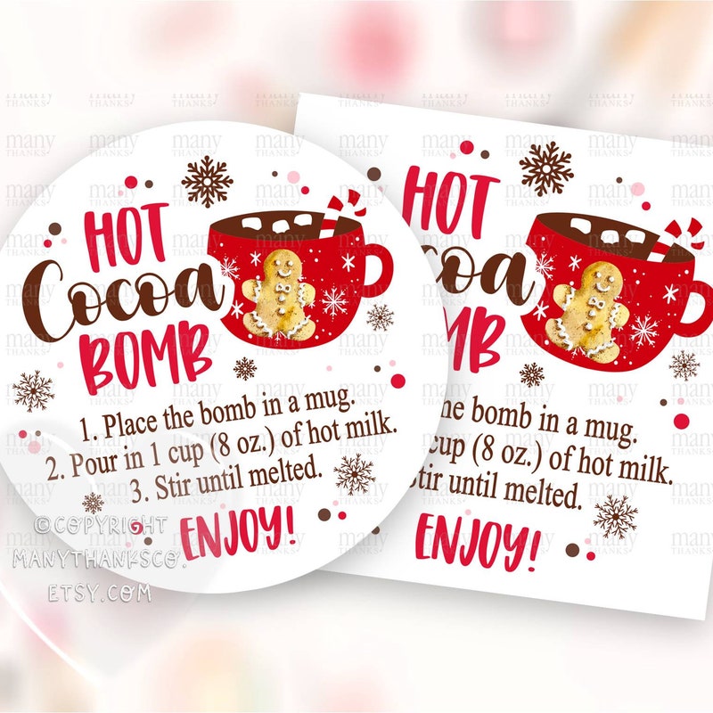 Hot Cocoa Bomb Tag - Etsy