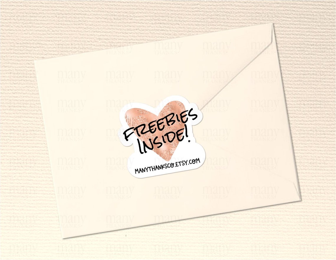 Freebies Inside Sticker PNG Cute Small Business Thank You - Etsy