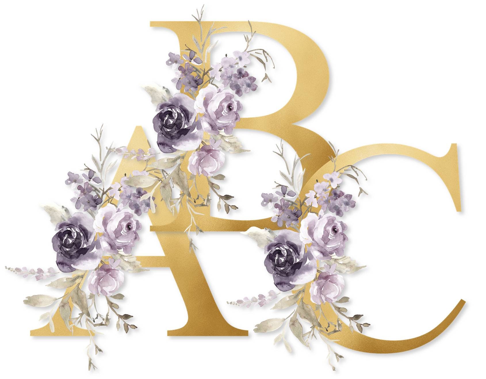 Letter A Clipart Purple Rose