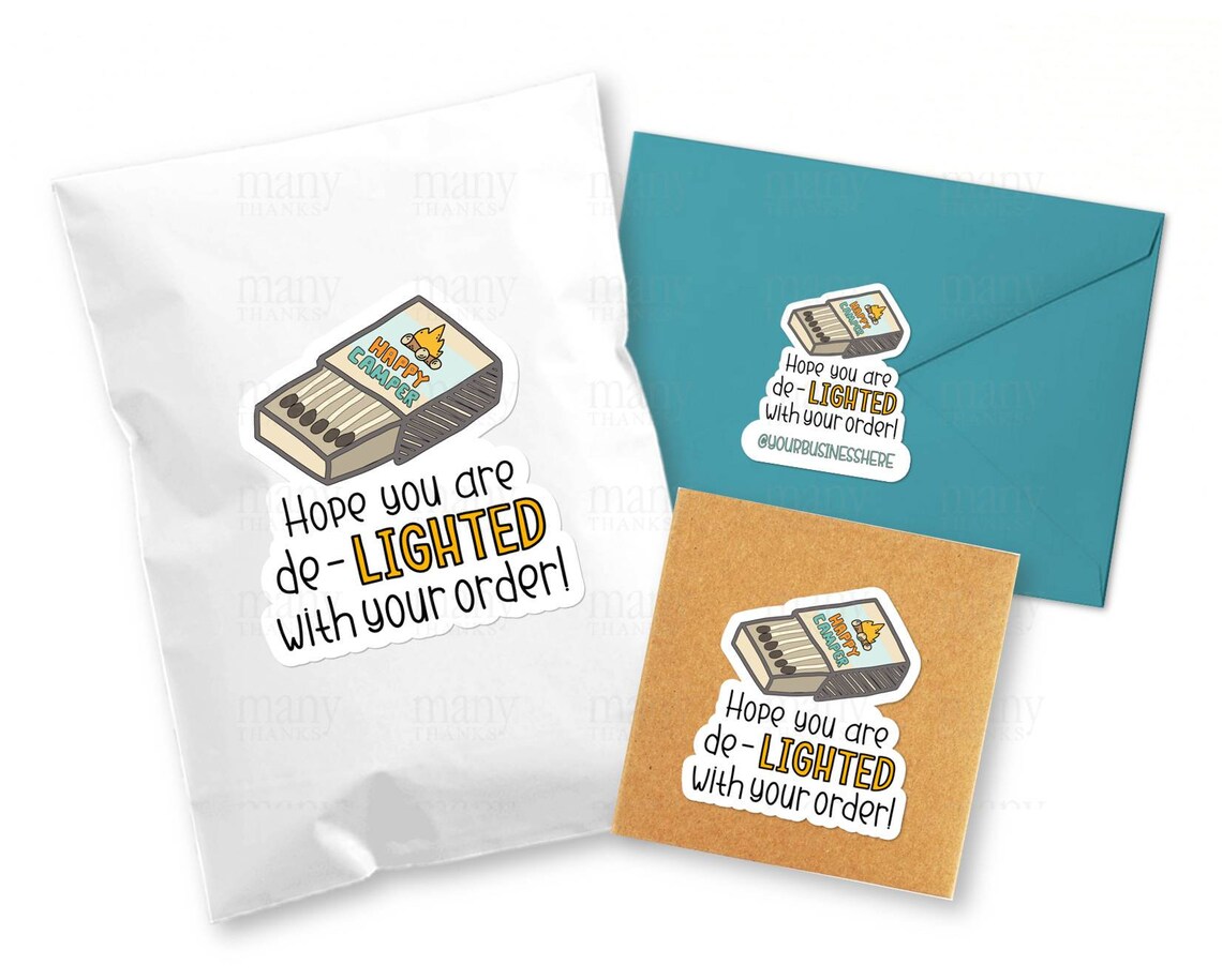 Hope You're Delighted Sticker PNG Camping Fire Pun Small | Etsy