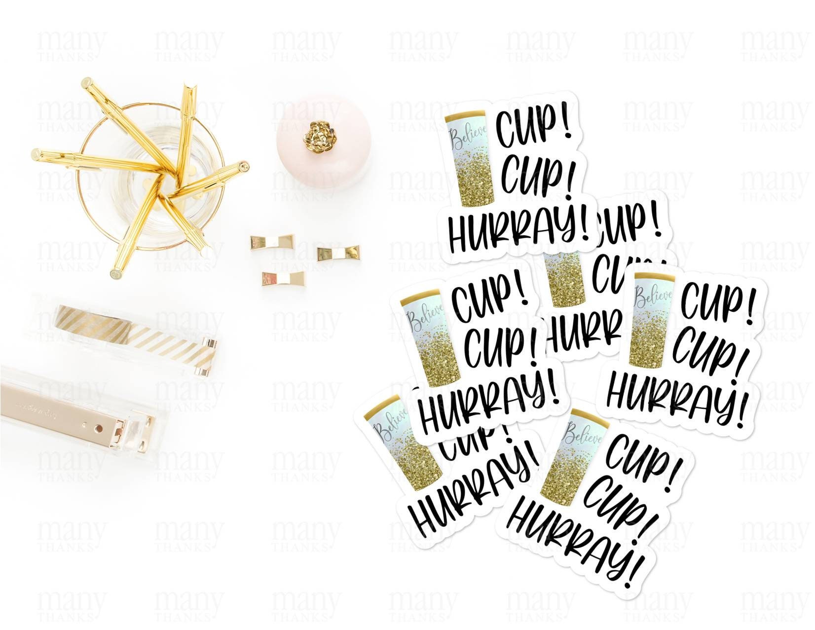 Cup Cup Hurray Sticker PNG Tumbler Happy Mail Small Business - Etsy