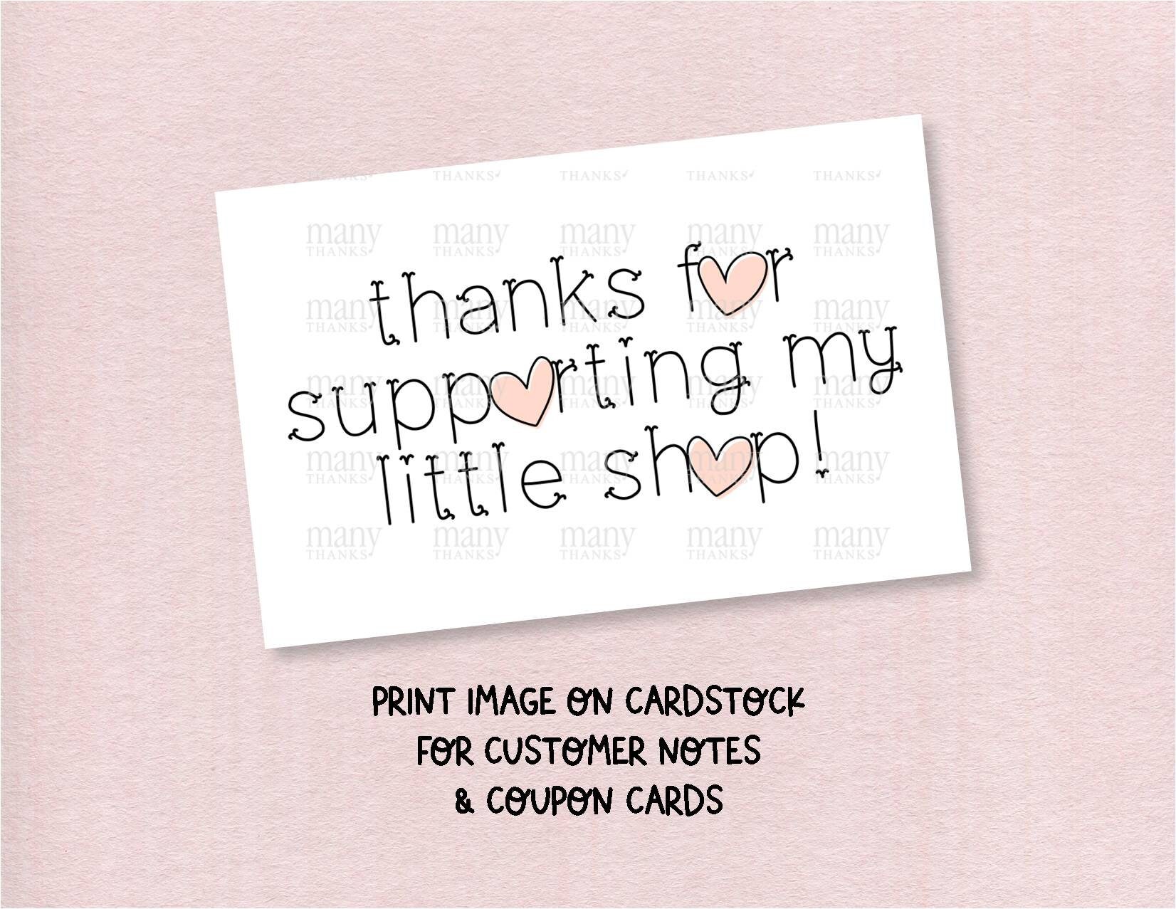 Thanks for Supporting My Little Shop Sticker PNG Pink Heart - Etsy