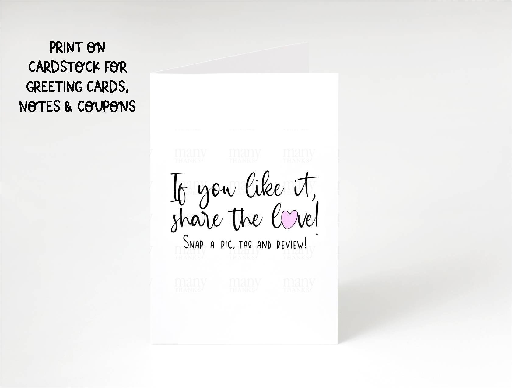 Like It Share the Love Sticker PNG Snap Tag Review Small - Etsy