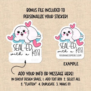 Sealed With a Kiss Sticker PNG, Small Business Happy Mail Label, Cute ...
