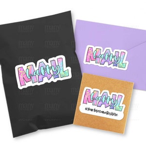 Happy Mail Sticker Download, Leopard Print Turquoise Small Business ...