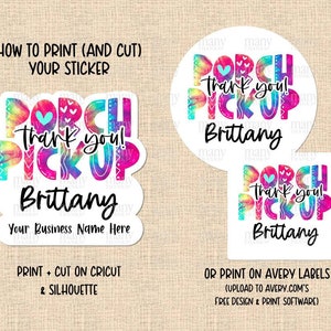 Porch Pickup Sticker Download PNG, Fun Tie Dye Small Business Happy ...