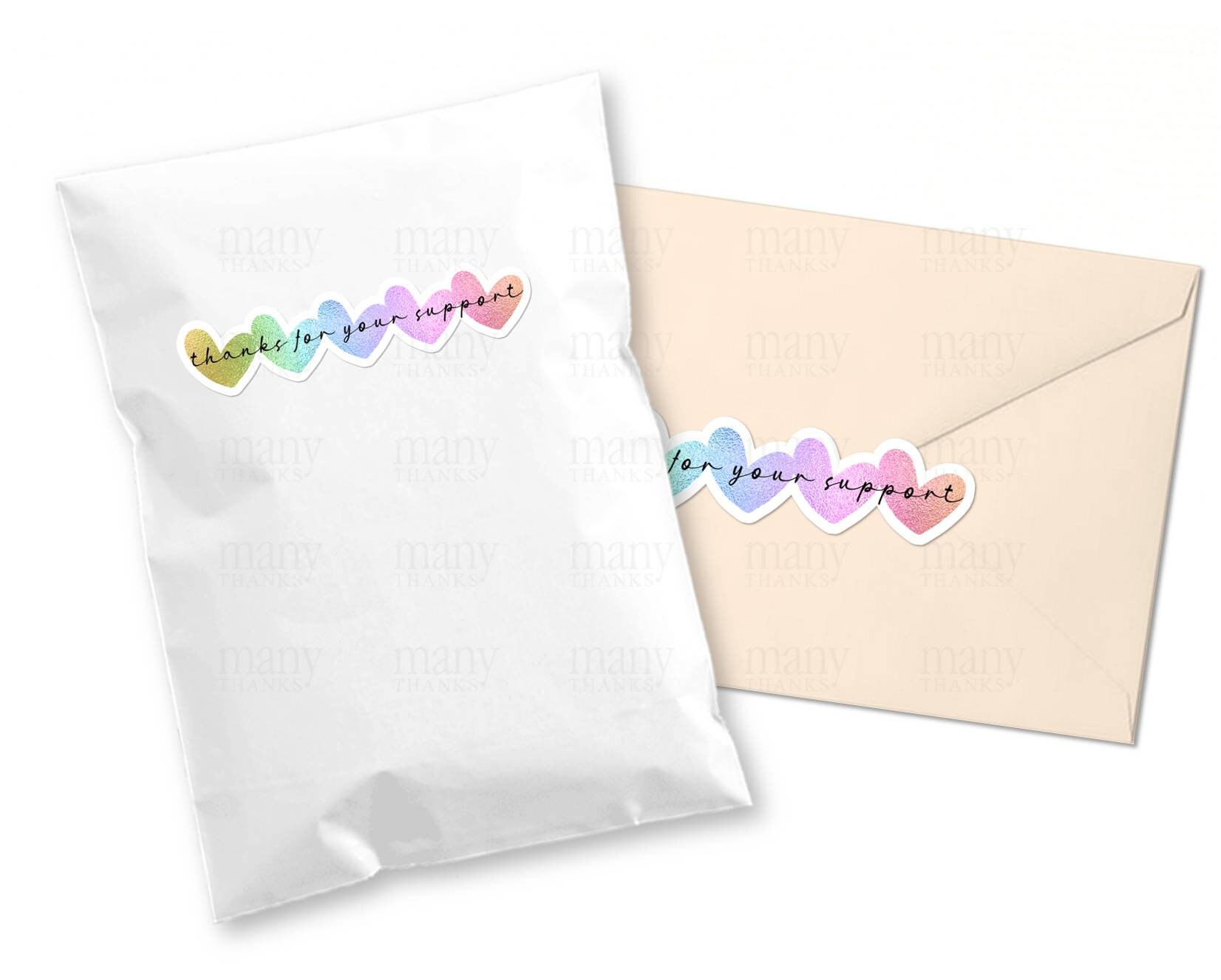 Thanks for Your Support Sticker PNG Rainbow Hearts Small - Etsy