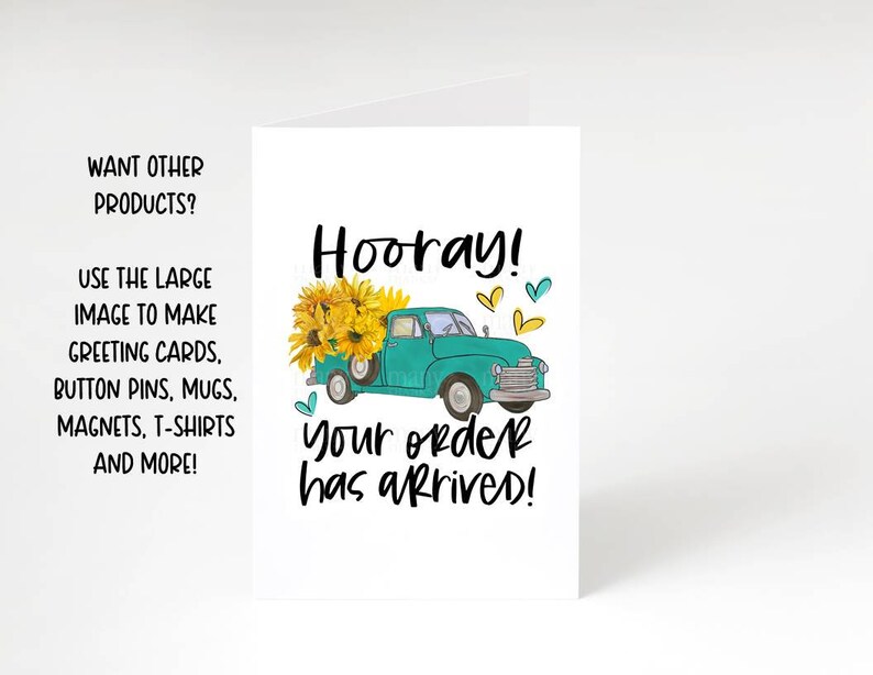 Your Order Has Arrived Sticker Download PNG Teal Pickup Truck - Etsy