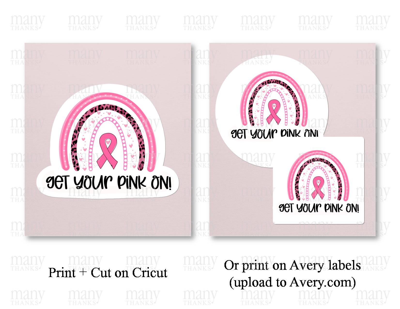 Get Your Pink On Sticker PNG Pink Ribbon Rainbow Breast | Etsy