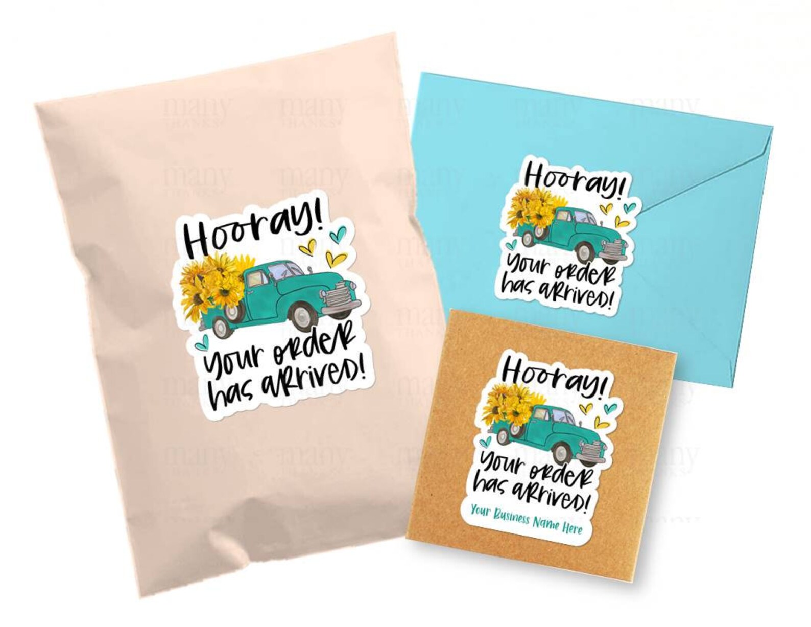 Your Order Has Arrived Sticker Download PNG, Teal Pickup Truck ...