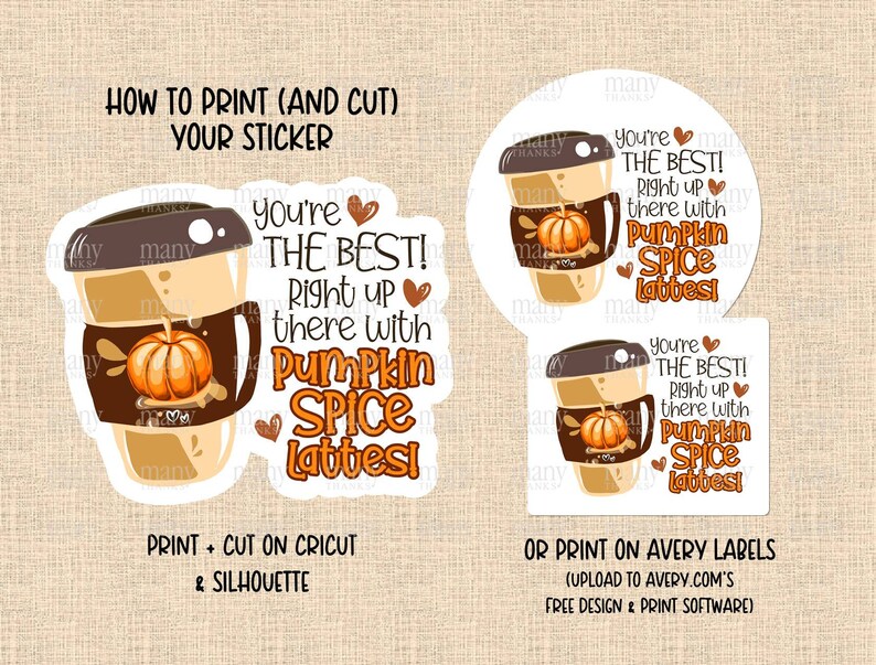 Fall Pumpkin Spice Lattes Sticker Download PNG Youre the Best - Etsy