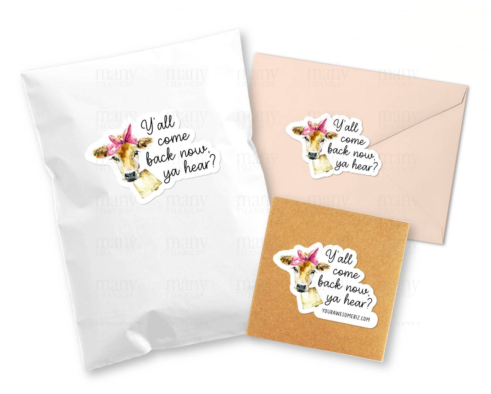 Y'all Come Back Now Sticker PNG Funny Cow Small Business | Etsy