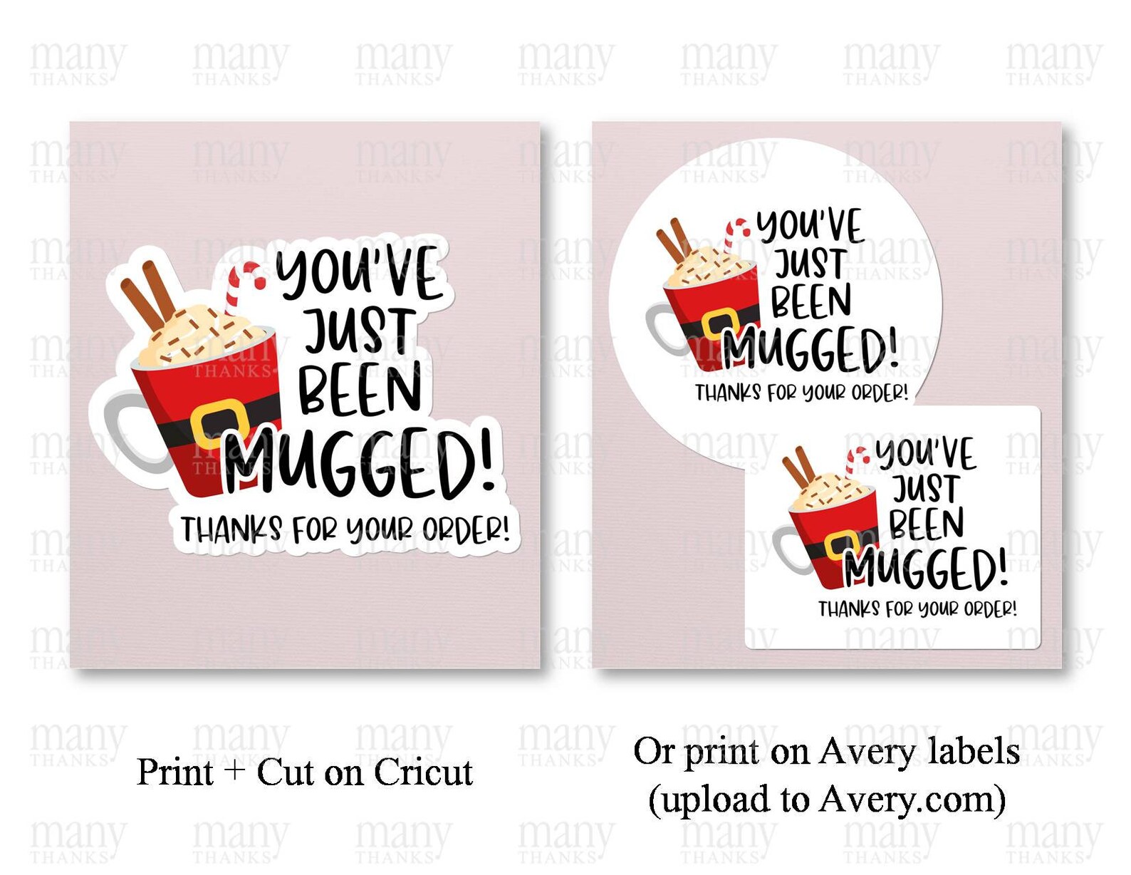 You've Been Mugged Sticker PNG Santa Cup Small Business | Etsy