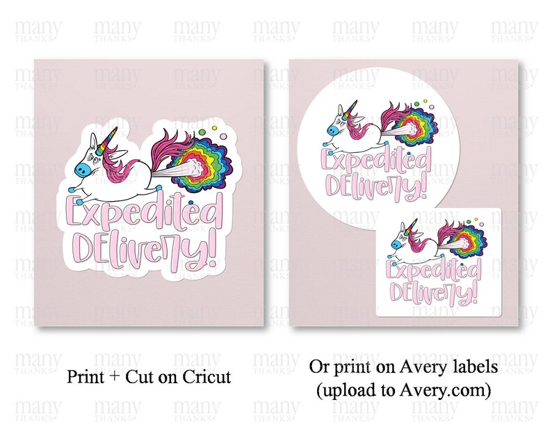 Expedited Delivery Sticker PNG, Farting Unicorn Small Business Happy ...