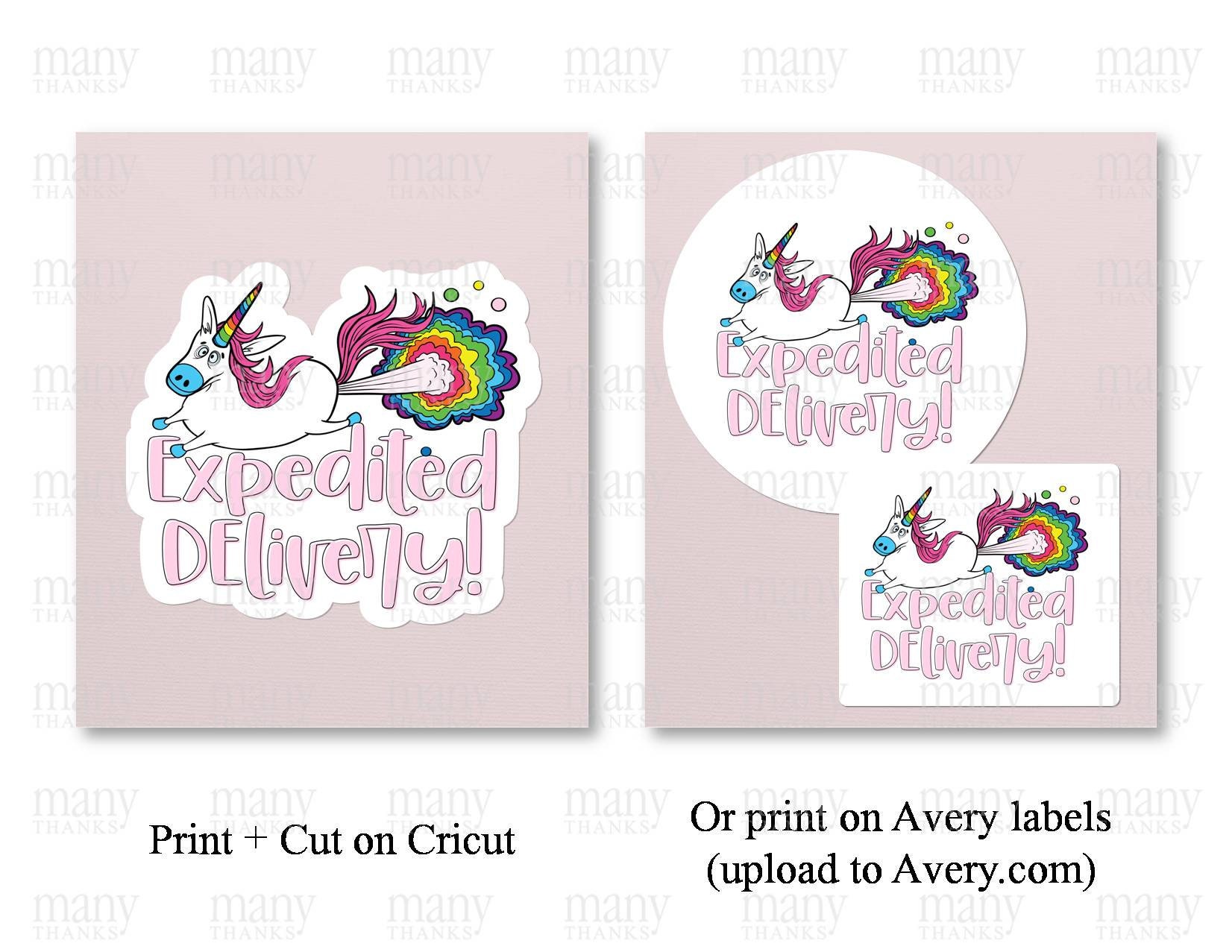Expedited Delivery Sticker PNG Farting Unicorn Small Business | Etsy