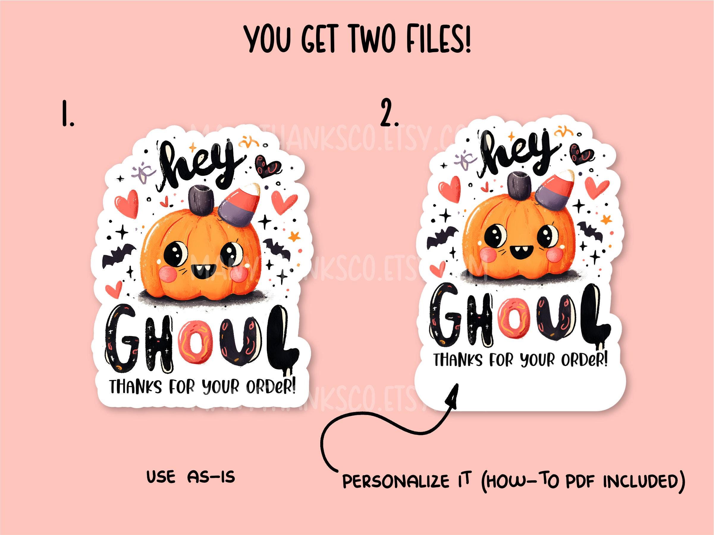 Thanks for Your Order Printable Sticker, Cute Halloween Pun Funny ...