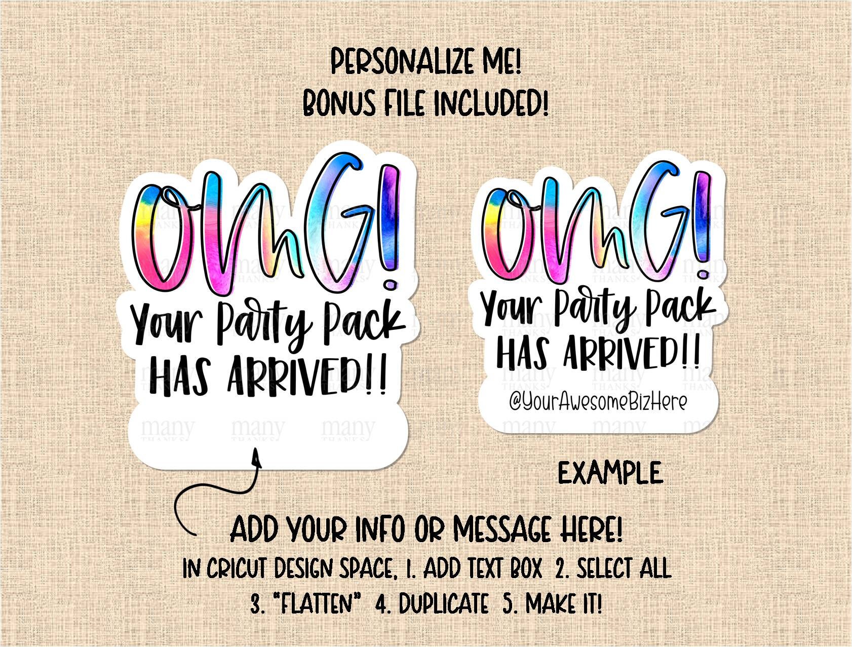 OMG Your Party Pack is Here Sticker Template Cute Consultant - Etsy