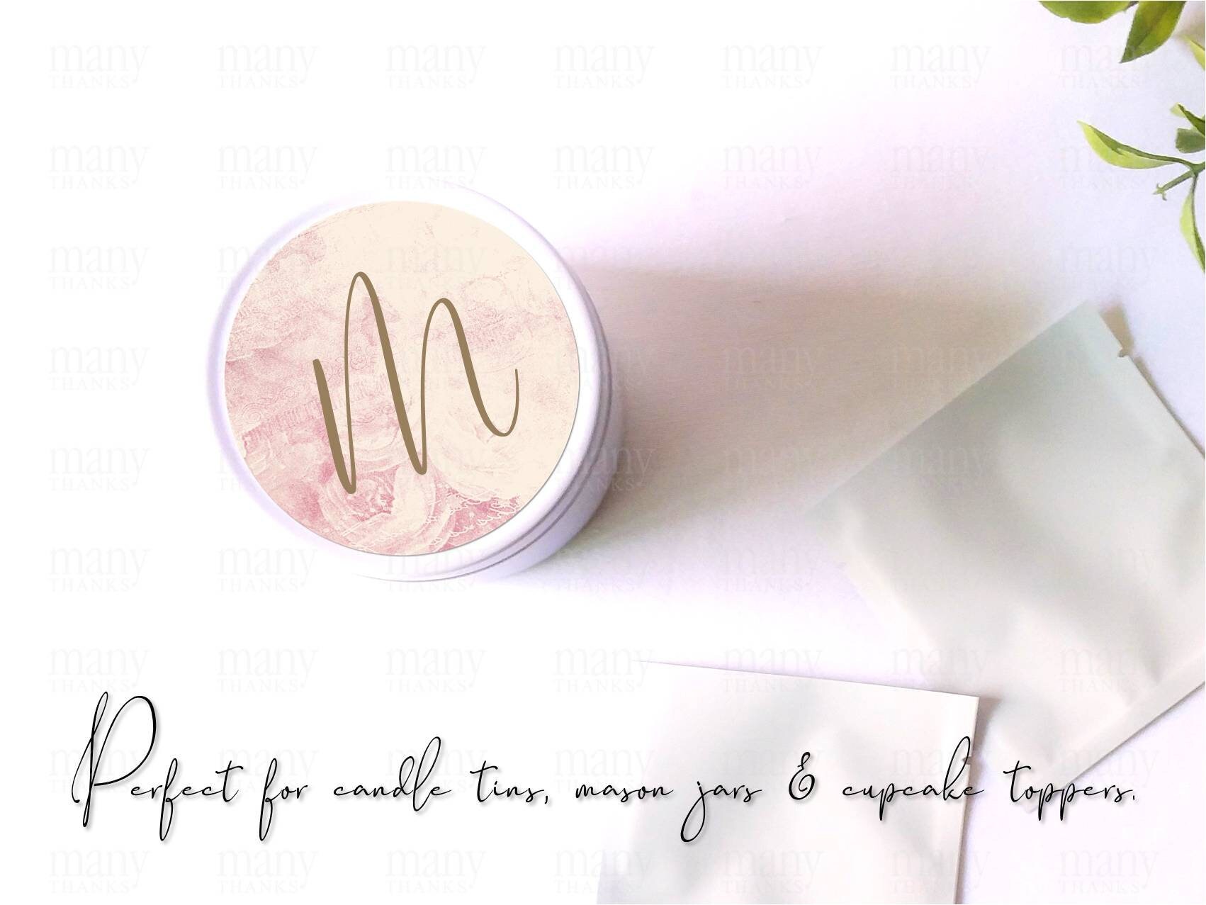 Blank Labels Vintage Pink Floral Paper Circle Square for | Etsy