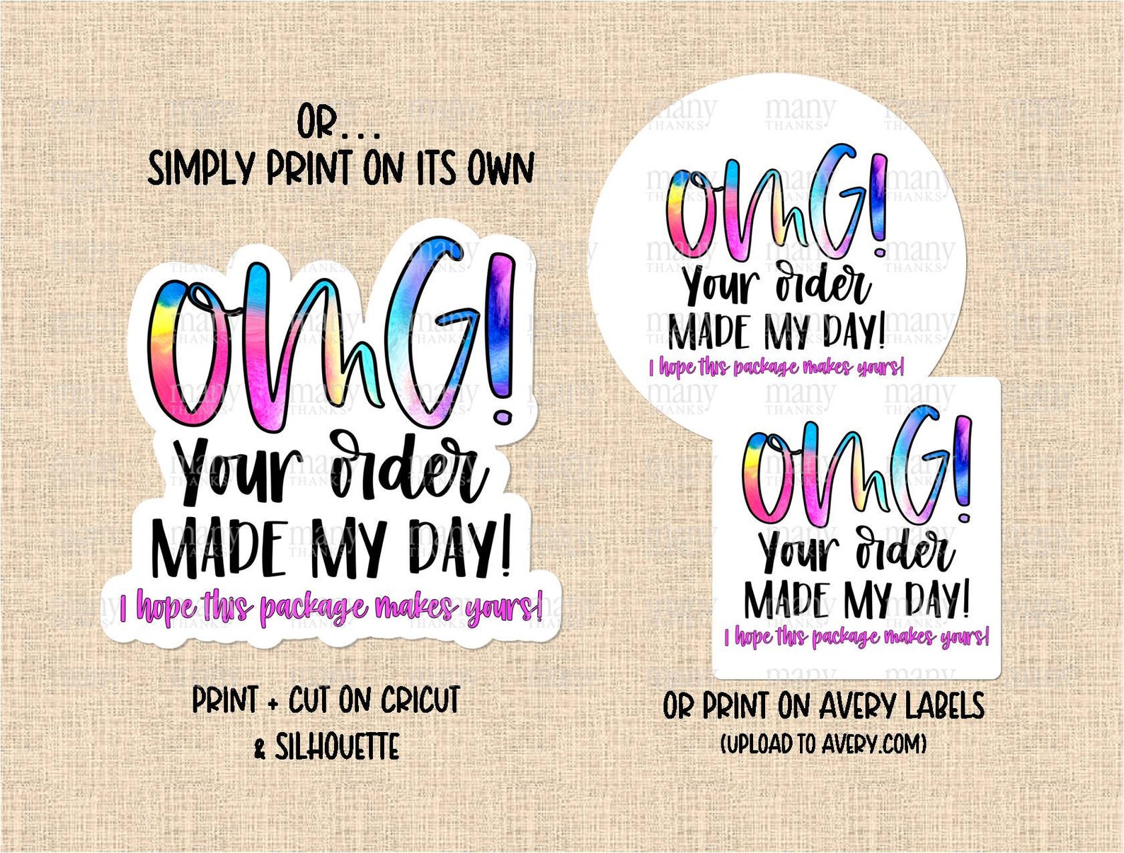 OMG Your Order Made My Day Sticker Template Hope This Package - Etsy
