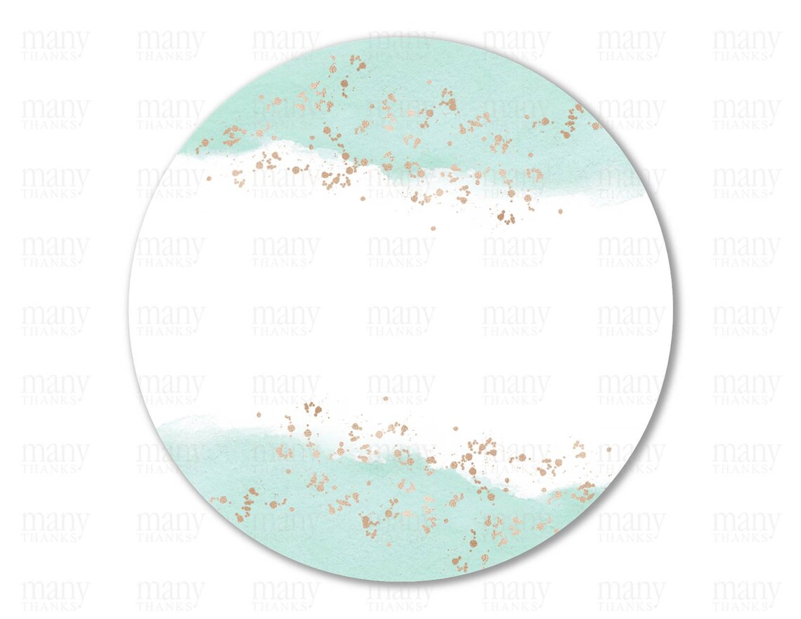 Blank Labels Circle + Square, Aqua Teal Paint Gold Splatter for DIY ...