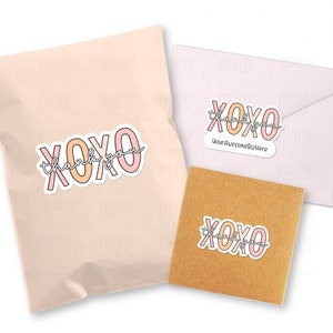 XOXO Thank You Sticker PNG, Boho Small Business Happy Mail Labels, Cute ...