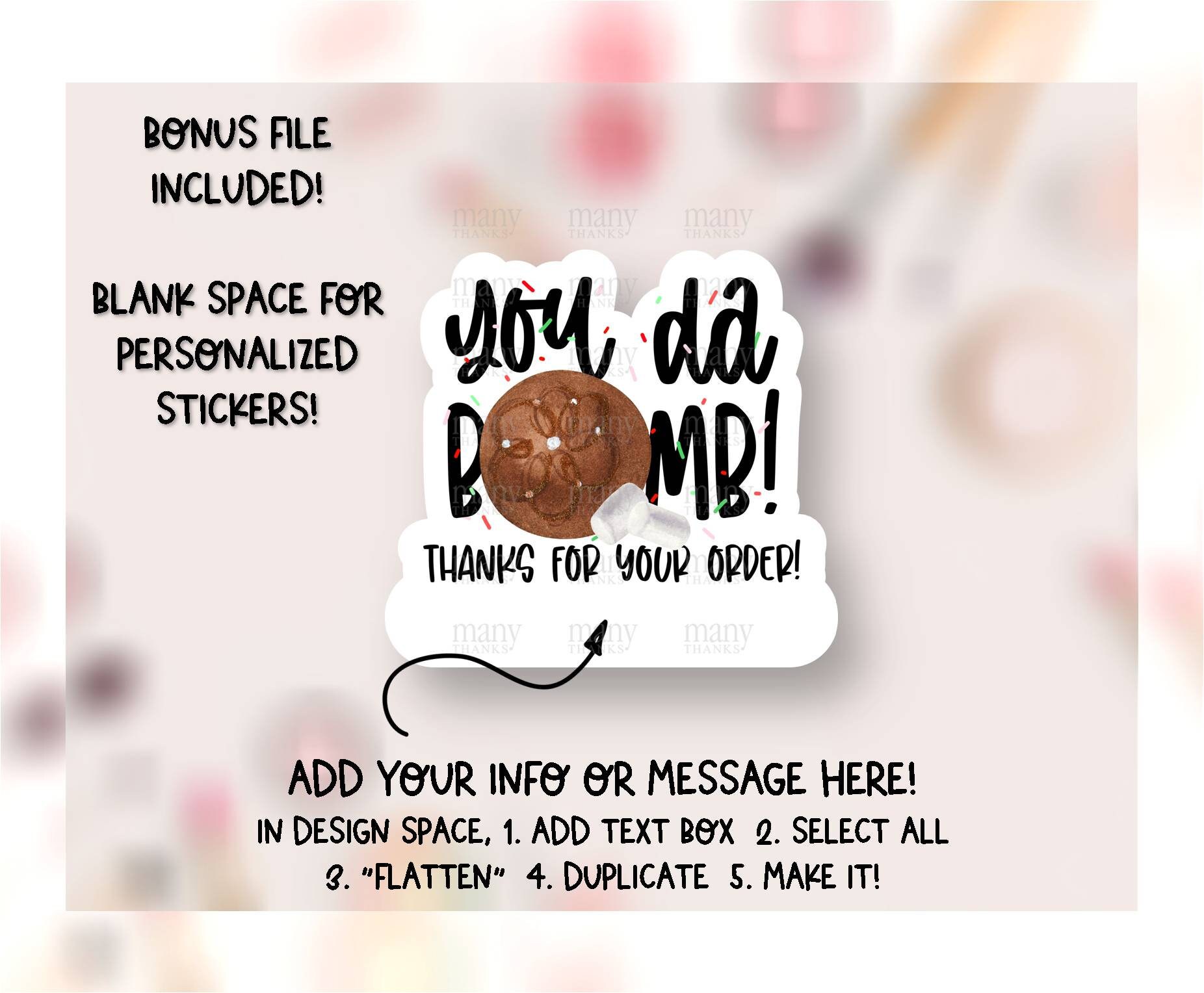 You Da Bomb Sticker PNG Chocolate Cocoa Small Business Happy | Etsy