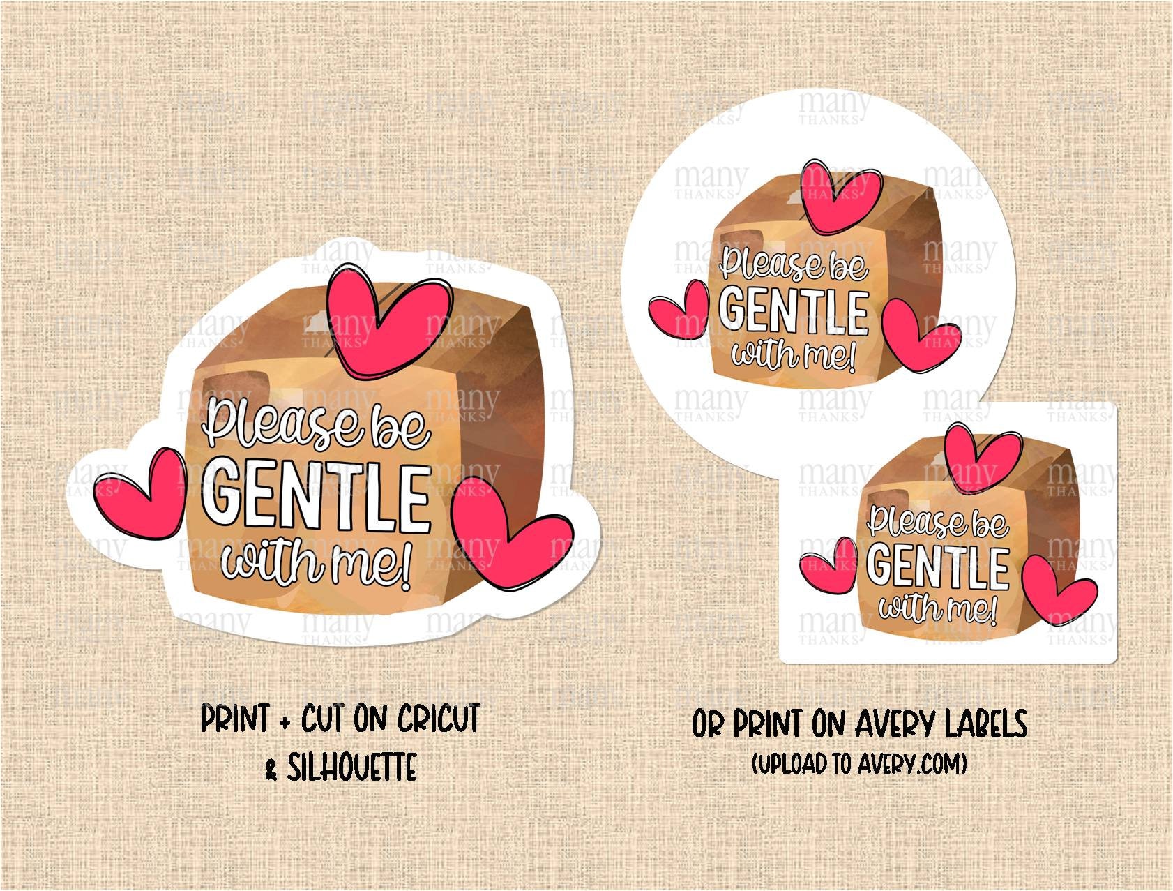 Be Gentle Sticker PNG, Fragile Package Envelope Seals, Handle With Care ...
