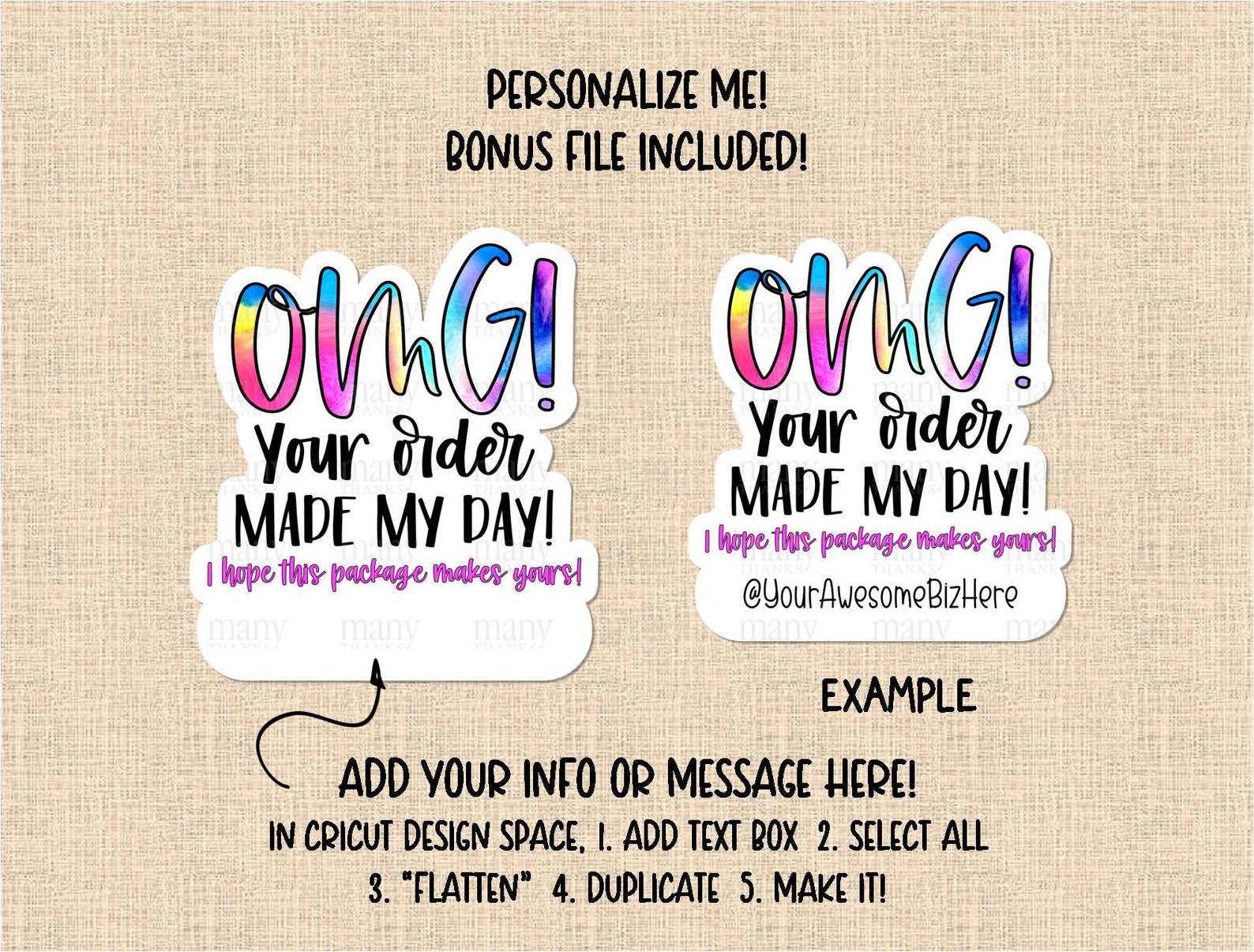 OMG Your Order Made My Day Sticker Template Hope This Package - Etsy